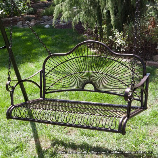 A Metal Porch Swing is for Marking Memories on Your Porch